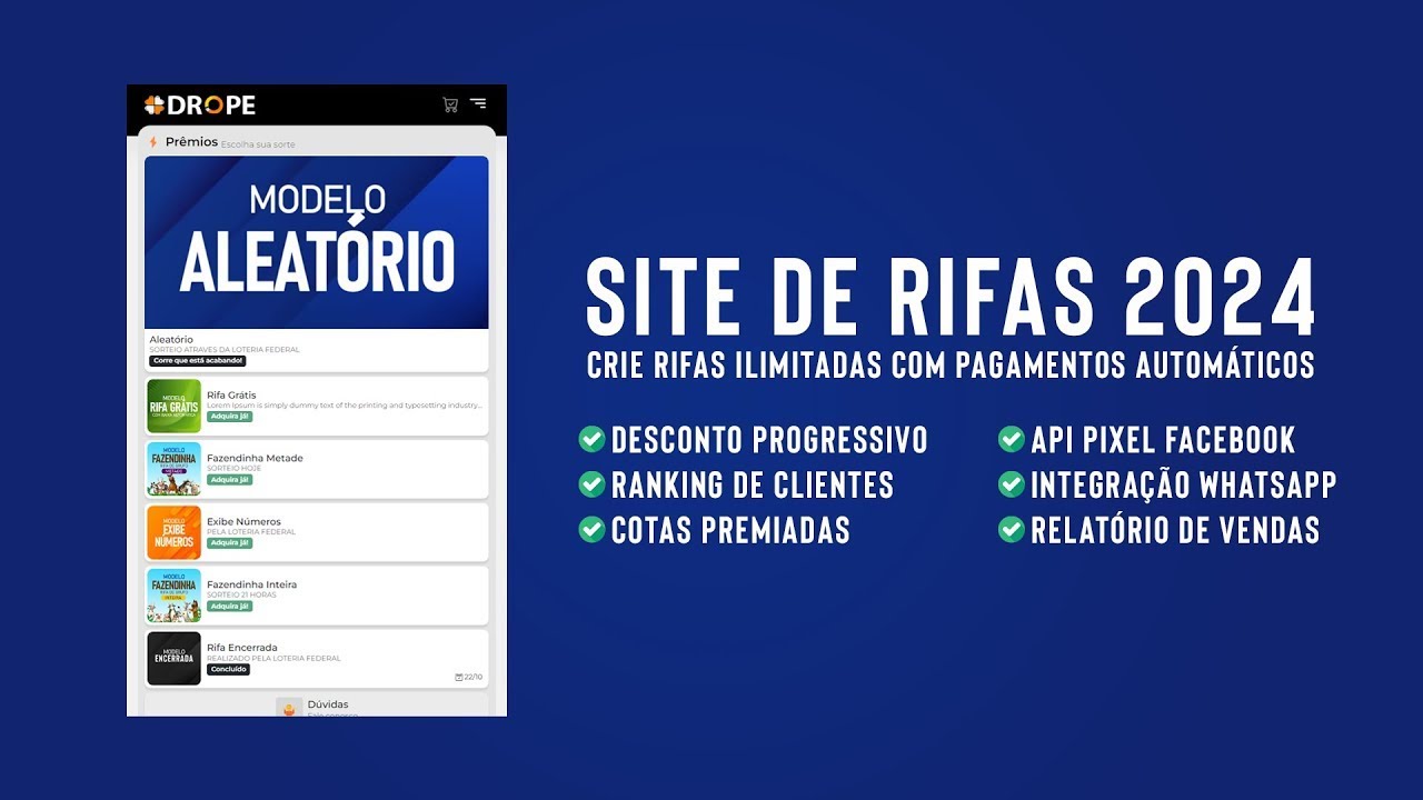 Sistema de Rifas - Até 10 milhões de números – Drope